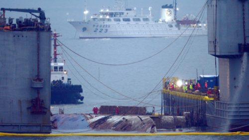 Sewol disaster: South Korea raises sunken ferry - Ships & Ports